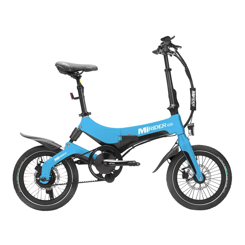 MiRider GB3 3 Speed 16 inch Folding Electric Bike in Azure Blue